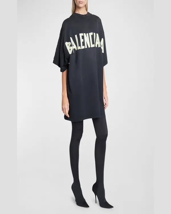 Balenciaga Tape Type Double Front T-Shirt In 1021 Wash Black/Fade